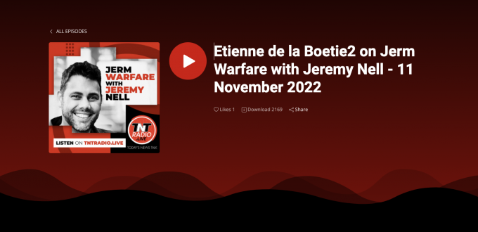 Interview: Etienne de la Boetie2 on Jerm Warfare with Jeremy Nell - The Art of Liberty Foundation